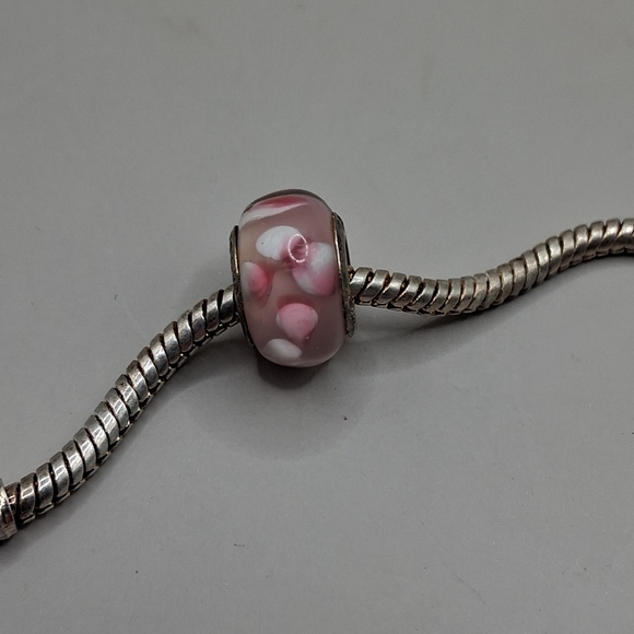 Pandora | Jewelry | Pink Floral Charm For Bracelet | Poshmark
